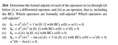 Determine The Formal Adjoint Of Each Of The Chegg