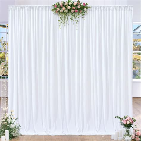 10 Ft X 40 Ft Thick White Backdrop Curtain Panels 8