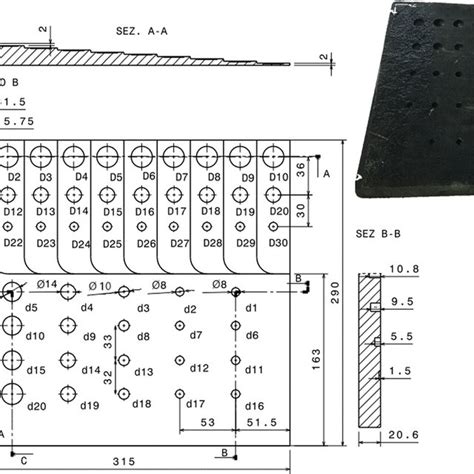 Layout Of Artificial Defects And Position On Gfrp Flat Bottom Hole Plate Download Scientific