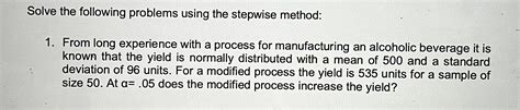 solved solve the following problems using the stepwise