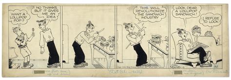 Lot Detail Chic Young Hand Drawn Blondie Comic Strip From 1946