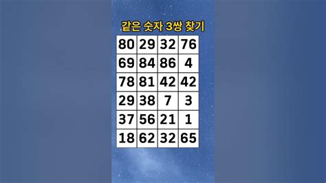 같은 숫자 찾기 치매 테스트 치매 예방 숫자 퀴즈 숫자 찾기 두뇌 게임 기억력 항상치매 예방 퀴즈치매 예방 활동단어 퀴즈숨은 단어 찾기 Youtube