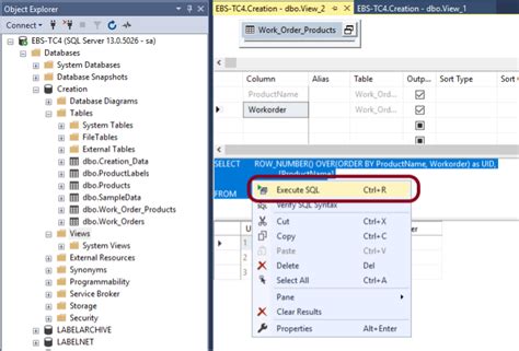 Create A View From An External Table With A Record Id In Teklynx