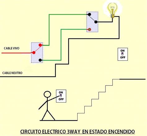 Circuito De Tres Vias O 3way Para Controlar Luz En Escalera 2