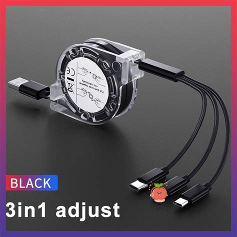 Jual Kabel Pengisi Daya USB Tipe C Kabel Mikro In Dapat Ditarik Untuk Ponsel Samsung Xiaomi