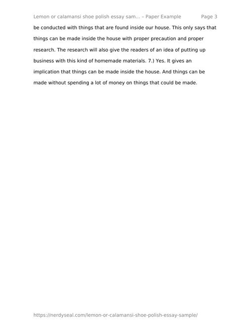 Lemon Or Calamansi Shoe Polish Essay Sample Words Nerdyseal