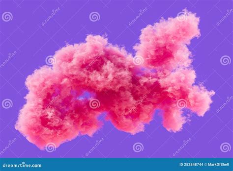 Single Pink Cloud Formation Romantic Soft Cloud 3d Rendering Stock