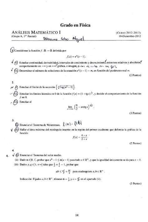 Examen Analisis Exámenes De Análisis Matemático Docsity