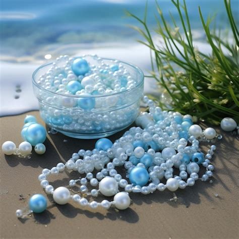 Premium Ai Image Seed Beads Pearl Lake Summer Beautiful Image Ai