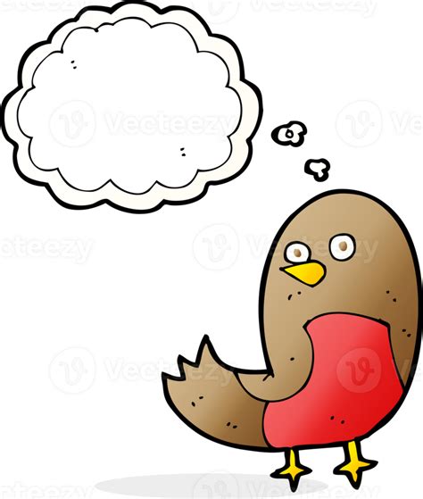 Cartoon Robin With Thought Bubble 43397187 Png