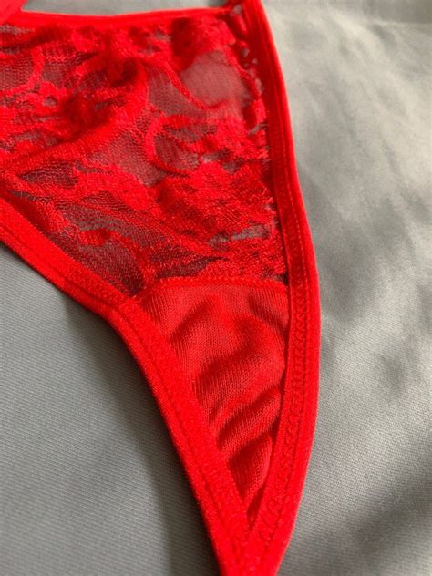 Sexy Red Lace G String Women S Fashion New Undergarments Loungewear On Carousell