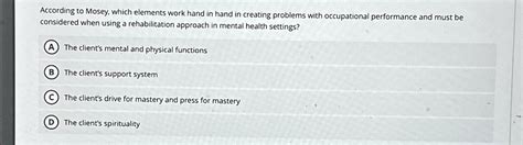 solved according to mosey which elements work hand in hand in