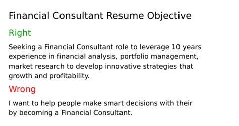 Top 18 Financial Consultant Resume Objective Examples