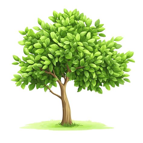 Realistic Nature Tree Design Green Tree Illustration Realistic Nature