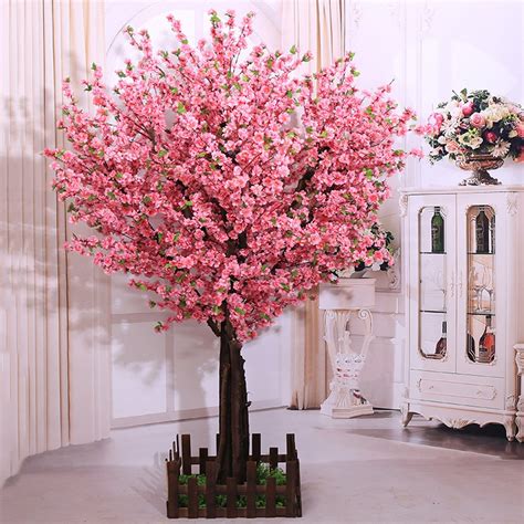 Artificial Peach Blossom Trees Artificial Cherry Blossom Tree Silk