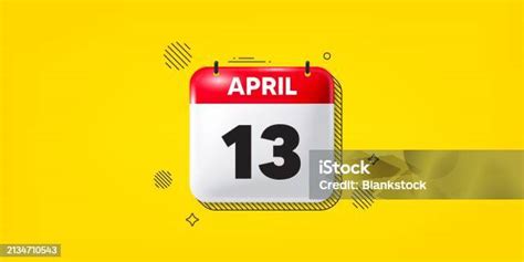 월의 13번째 날 아이콘입니다 이벤트 일정 날짜입니다 달력 날짜 4 월 3d 아이콘입니다 벡터 0명에 대한 스톡 벡터 아트 및