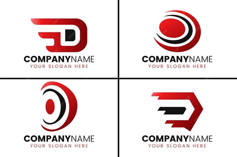 Набор креативных монограммных букв Dd дизайн логотипа Премиум векторы