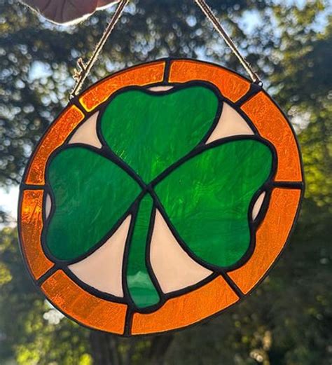 Shamrock Stained Glass Suncatcher Pattern Etsy