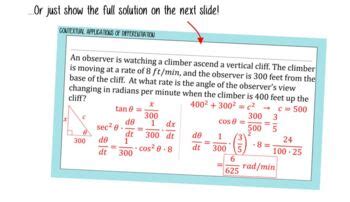 Calculus Unit 4 Practice PPT Slides Contextual Applications Of Differentiation