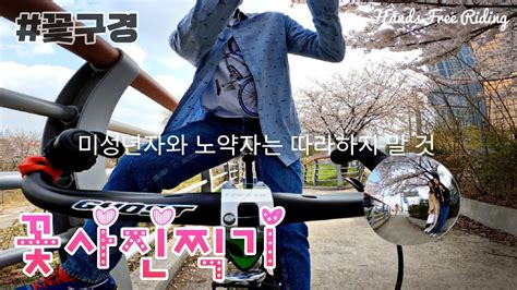 꽃사진찍기 핸즈프리라이딩 Handsfreeriding 자전거손놓고타는법 자전거블랙박스 고프로 봄라이딩 한강라이딩