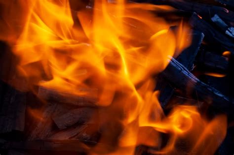 Premium Photo The Flame From The Fire During Its Kindling