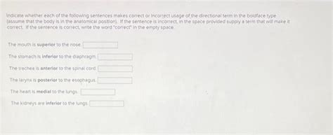 Solved Indicate Whether Each Of The Following Sentences