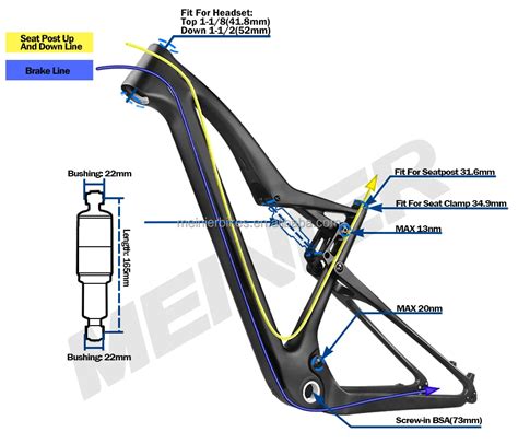 Carbon Mtb Frame 29 Full Suspension Mtb Frame 100mm Frame Rear Shock T