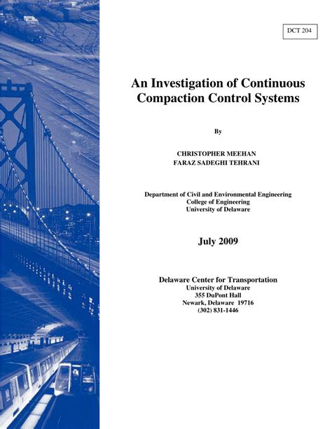 Pdf An Investigation Of Continuous Compaction Control Systems