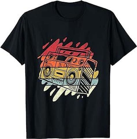Boom Box Ghetto Blaster Radio Retro 80s 90s Hip Hop Rap T Shirt