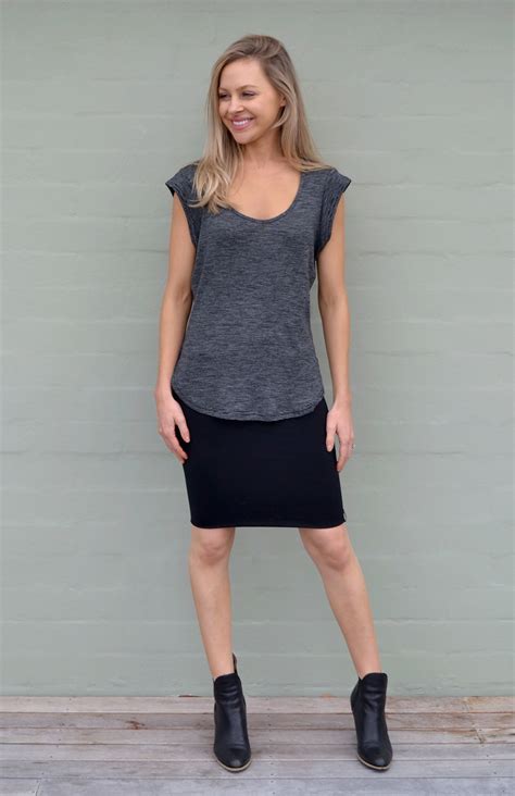 Short Tube Skirt Womens Wool Black Short Mini Skirt Smitten Merino