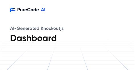 build great knockoutjs dashboard components faster using ai tools