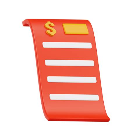 Payment Bill 3d Icon 33256089 Png