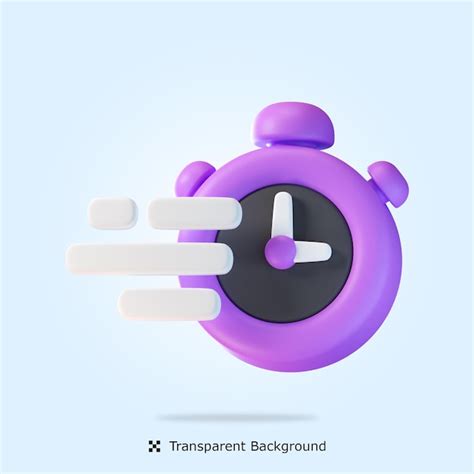 Premium PSD PSD 3d Rendering Fast Time 3d Icon Isolated Illustration