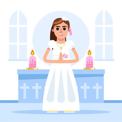 첫 영성체 그림 무료 벡터
