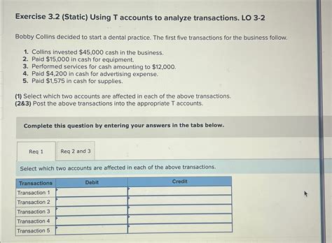 solved exercise 3 2 static ﻿using t accounts to analyze