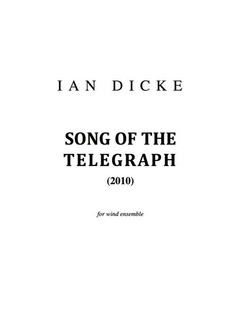 Song Of The Telegraph Jw Pepper