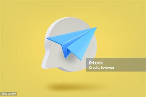 파란 비행기와 함께 말풍선입니다 메시지 개념을 보냅니다 3d 벡터 그림 0명에 대한 스톡 벡터 아트 및 기타 이미지 0명 3차원 형태 개념 Istock
