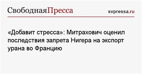 «Добавит стресса Митрахович оценил последствия запрета Нигера на экспорт урана во Францию