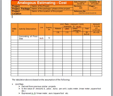 Analogous Estimating