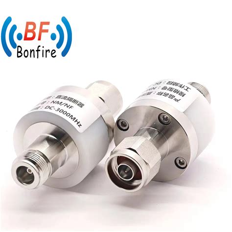 dc 3000mhz indoor rf coaxial dc block 200w nm to nf rf isolator and