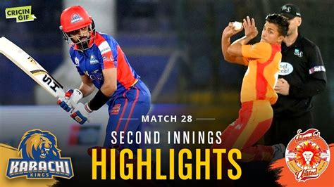 Match 28 Islamabad United Vs Karachi Kings Second Innings