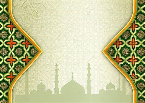 Colorful Islamic Pattern Background With Orange And Green Orange Green Islamic Pattern