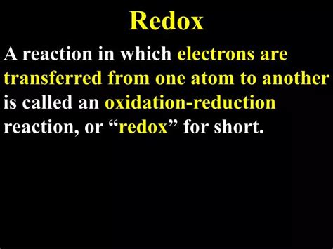 Ppt Redox Powerpoint Presentation Free Download Id