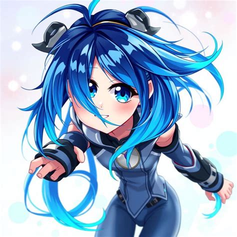 Stunning Digital Art Blue Haired Anime Girl