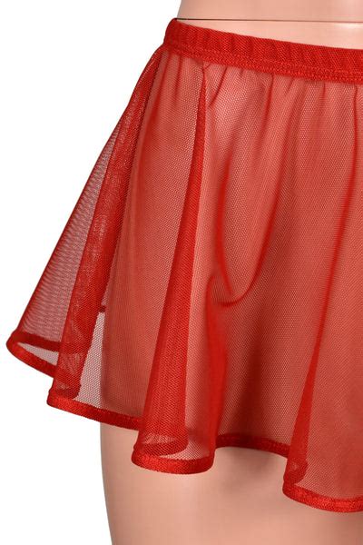Red Stretch Mesh Micro Mini Skirt 8 Long Xs To 3xl Plus Size