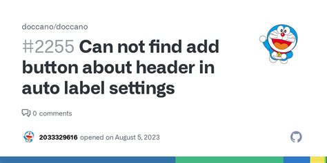 Can Not Find Add Button About Header In Auto Label Settings Issue