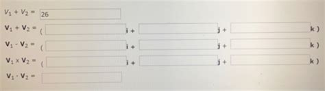 for the given vectors v and v2 determine v1 v2 v1 v2 v1