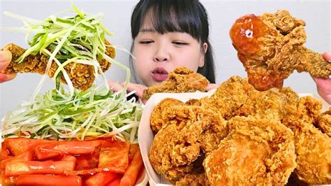 치떡⭐네네치킨 후라이드치킨 떡볶이 먹방 Ft파닭💚ㅣchicken And Tteokbokkiㅣmukbang Asmr Youtube