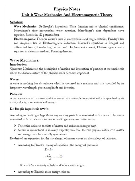 Unit 1 Pdf Phy Notes Pdf