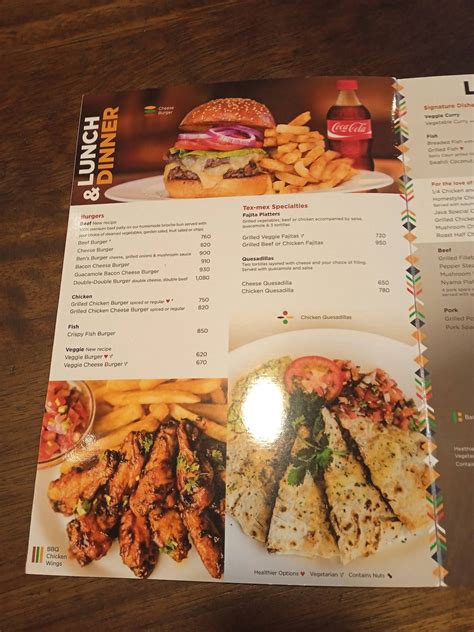 Menu At Java House Lenana Rd Astrol Restaurant Nairobi Lenana Rd